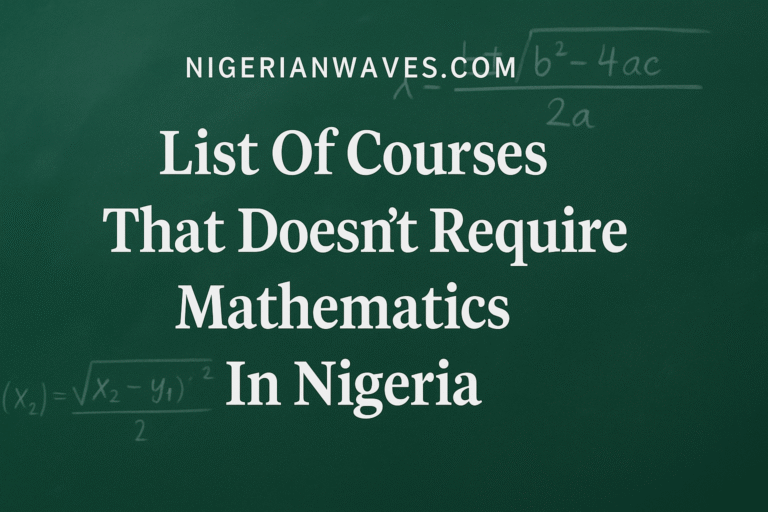 Courses That Doesn’t Require Mathematics In Nigeria (2026)